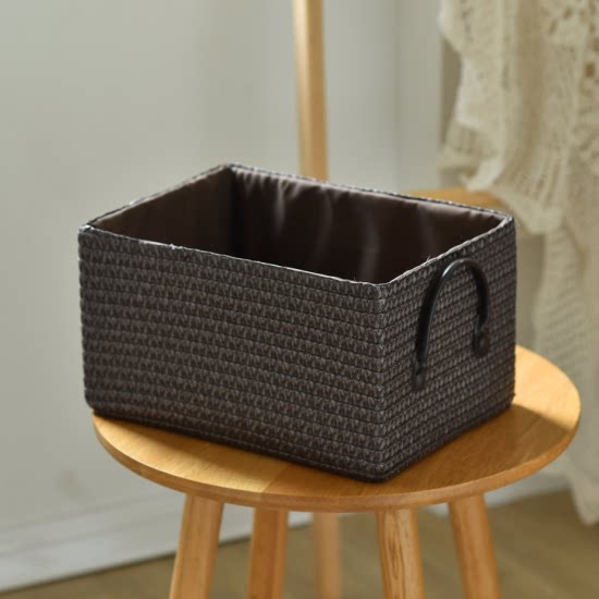 Корзина из ПП, темно-кофейная, удлиненная большая 36x26x20 см для кухни