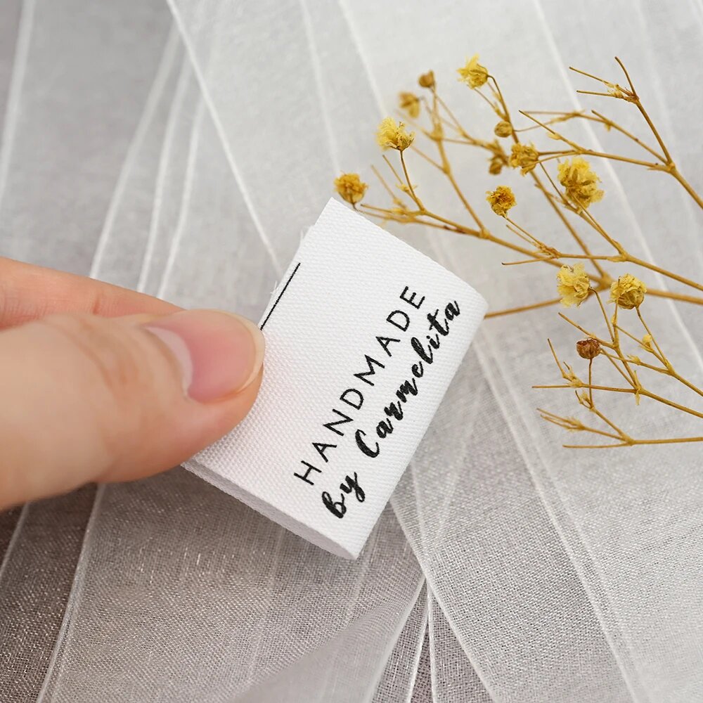 Хлопковые этикетки для одежды ETERNALQUN, No.3 Natural, 200 шт.