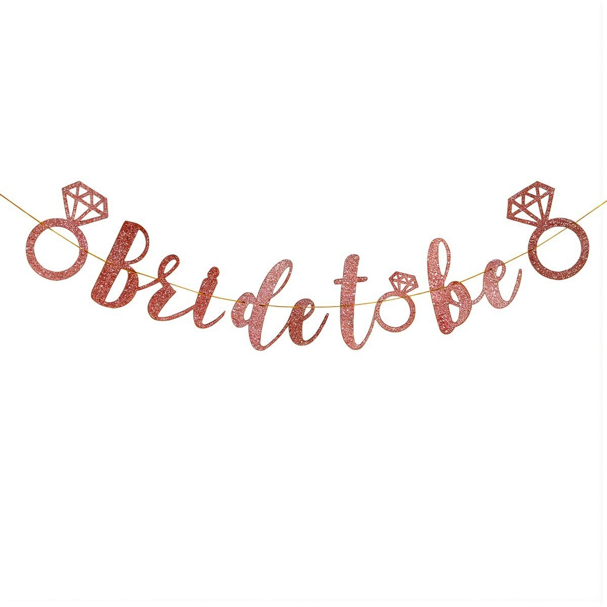 Блестящая гирлянда Bride to be из картона золотая, аксессуар для украшения девичника, подвесной декор для предсвадебной вечеринки, элементы в виде бриллиантов, Розовое золото 1