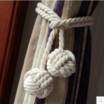 Ручной работы тканевые кисточки для занавесок серебряного цвета Beige-10