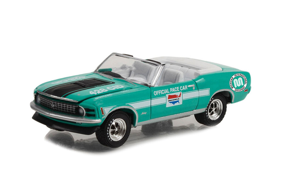 Ford mustang mach 1 428 cobra jet convertible michigan speedway pace car 1970 (длина модели 6-10 см)