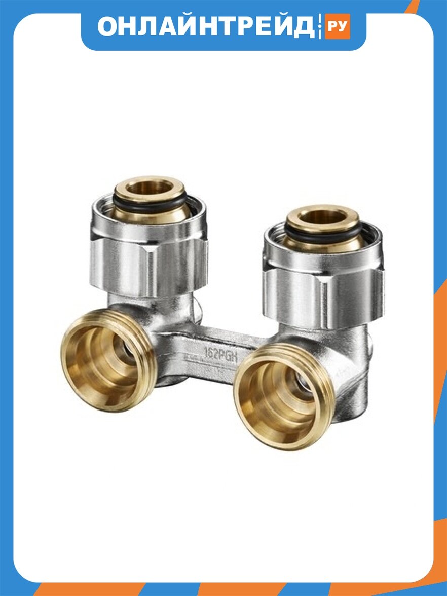 Узел подключения Oventrop Multiflex F, угловой H-образный, 3/4", 3/4", Н ЕК-НГ ЕК, никелированный, ZB
