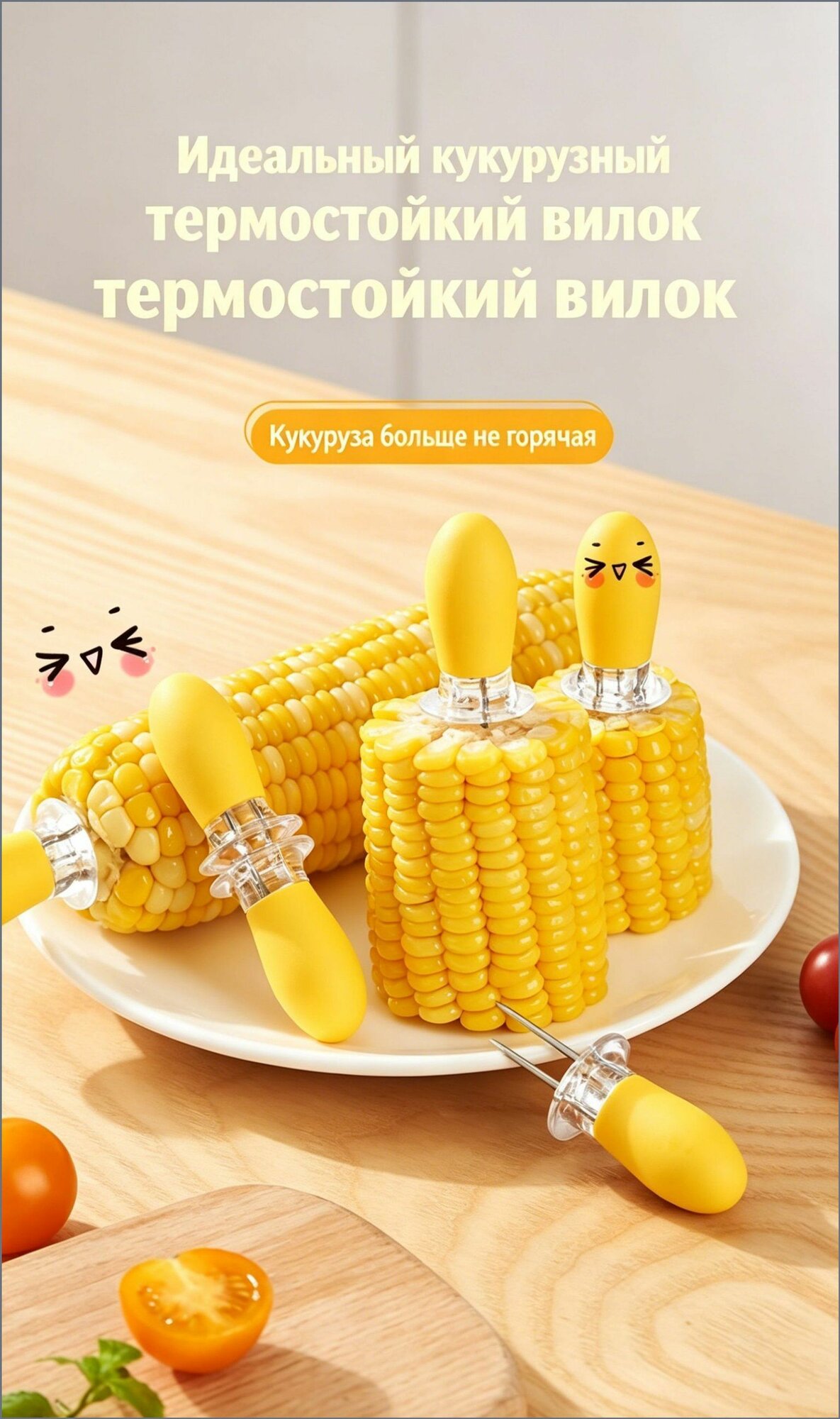 Вилка столовая 1 предм. желтый
