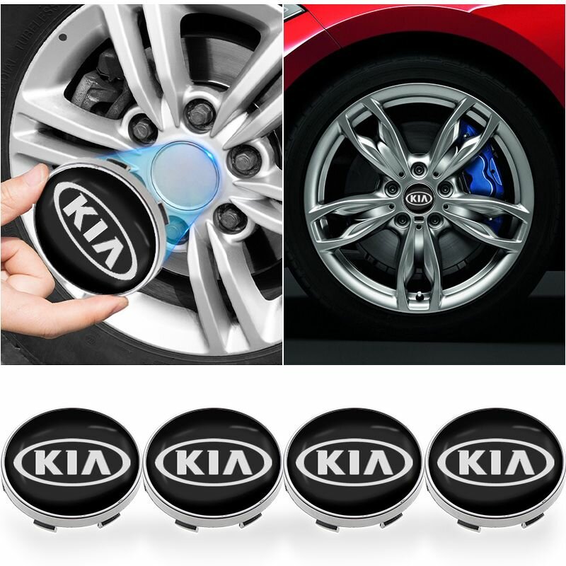 Киа (Kia) черный автомобильных колпачков для ступиц 4 шт/60 мм