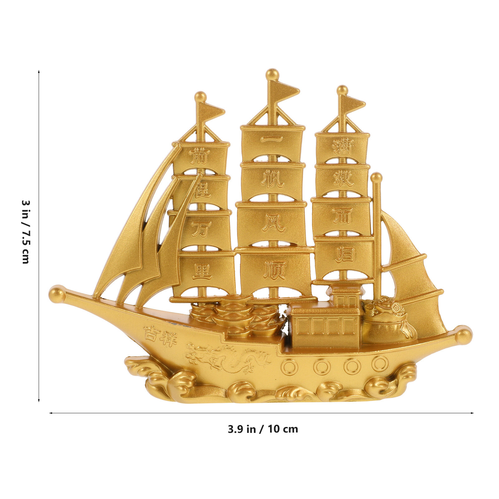 Симуляционная Модель Лодки Из Сплава Золотистый Цвет 10.00X7.50X2.50Cm
