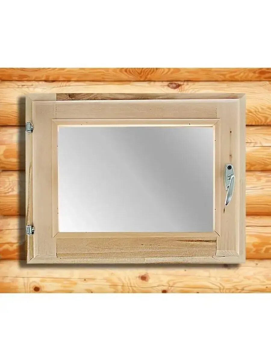 Деревянное окно с двойным стеклом 40x50 см