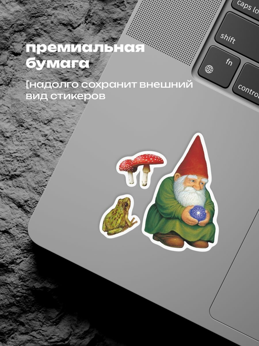 Стикерпак наклейки Гномики гоблинкор, самоклеящиеся, 4 листа А5 — фото 1