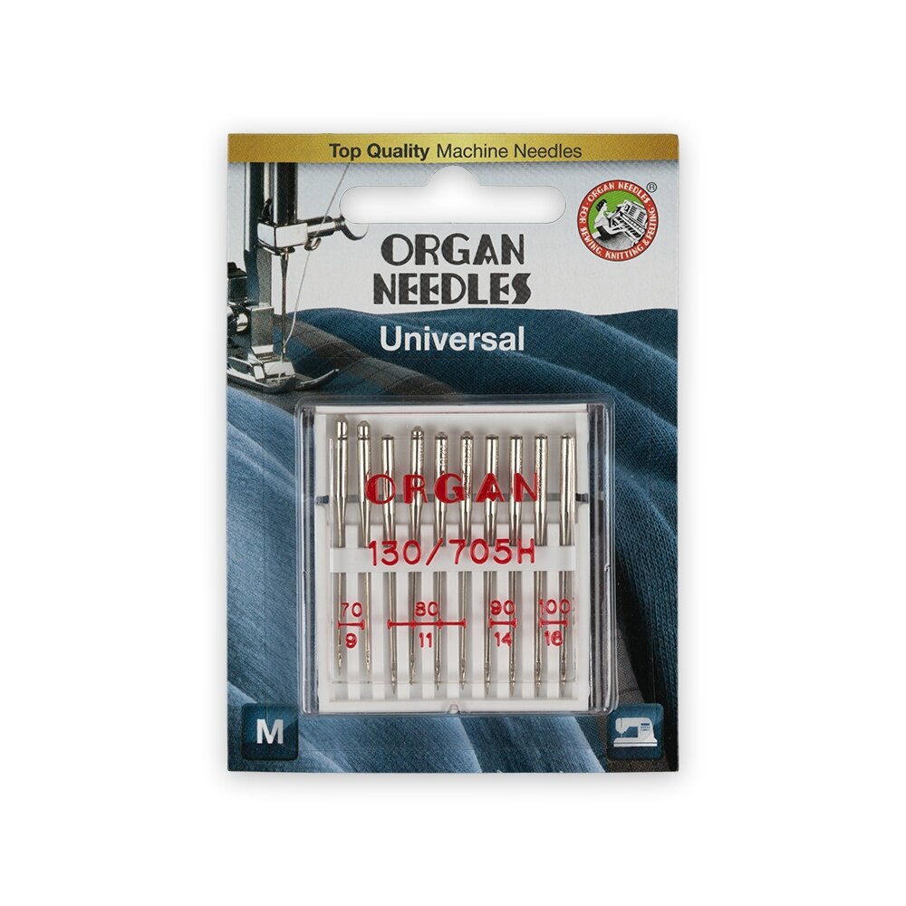Иглы ORGAN Универсальные, для бытовых швейных машин, №70-100, 5129000BL ассорти, в блистере, 10 шт