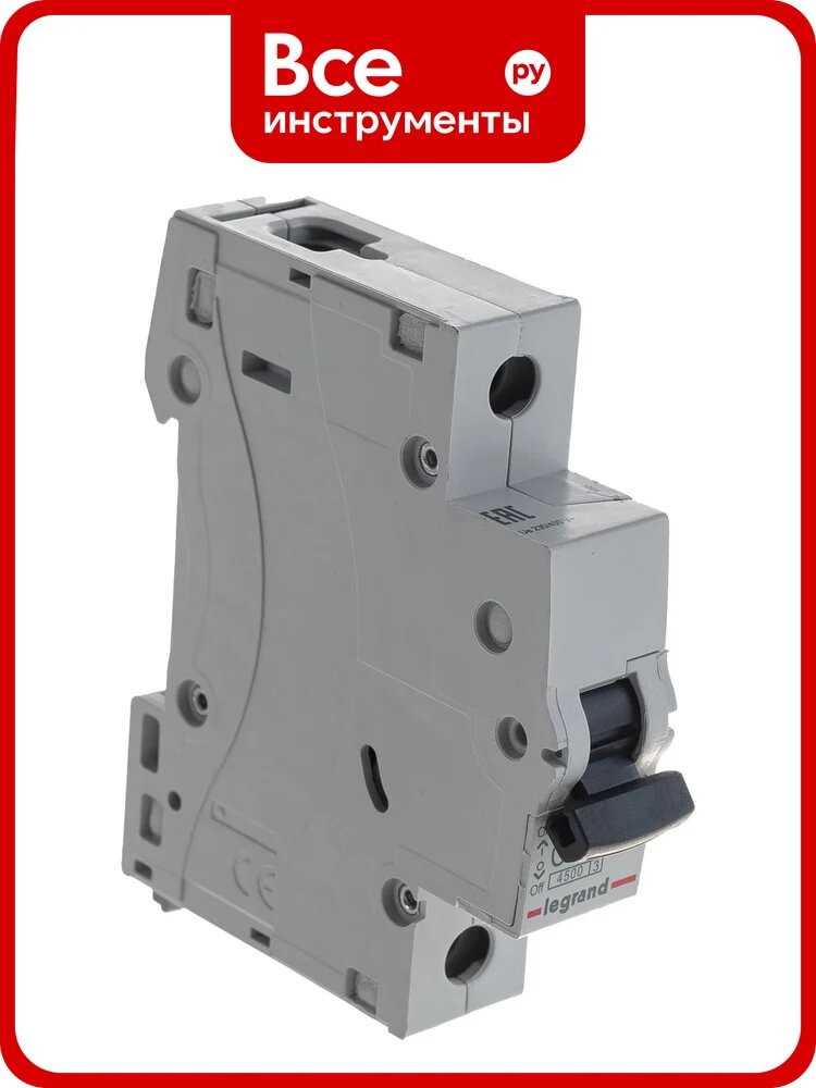 Авт. выключатель Legrand RX3 4,5кА 20А 1П C 419665 модульный тип, белый корпус, защита IP20, установка на DIN‑рейку