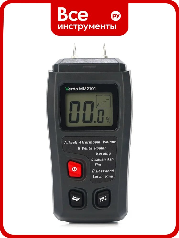 Влагомер древесины VERDO MM2101 (4 шкалы) MM091010, измерения относительной влажности