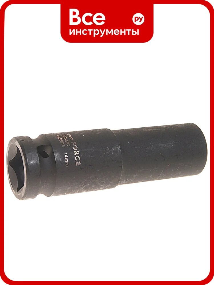 Головка торцевая 6-гранная ударная 14 мм, 1/2", удлиненная L=80 мм ROCKFORCE RF-4458514(1416)
