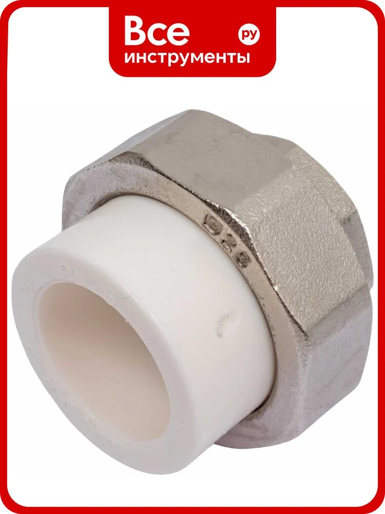 Комбинированная разъемная муфта (американка) PRO AQUA PP-R ВР белая d-25 мм 3/4" PA20014b