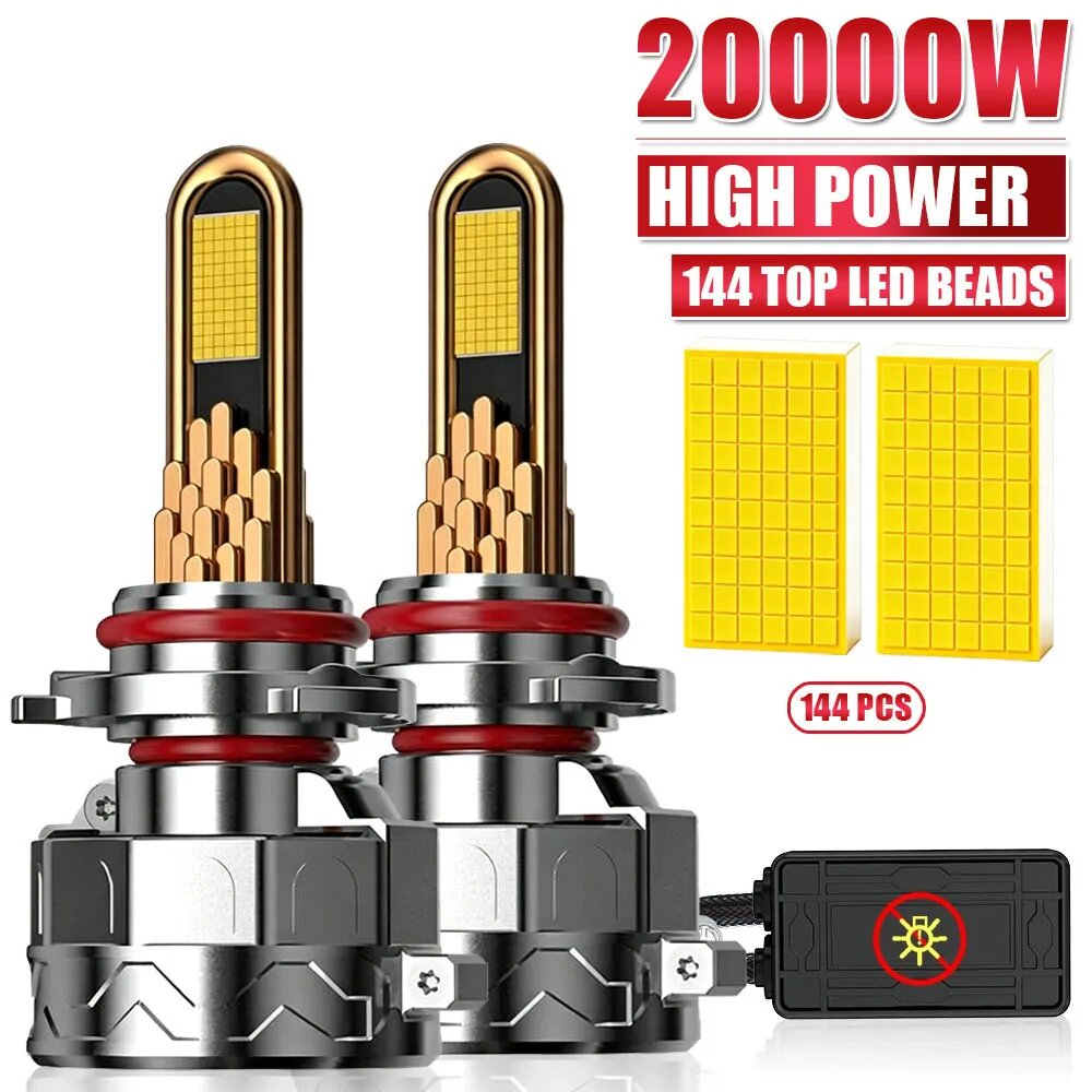 Светодиодные фары H7 2000 Вт Canbus H1 H4 H11 HB3 HB4 9005 9006, мощные светодиодные лампы Turbo 9012 HIR2 H8 H9 для автомобильных фар 12В 24В