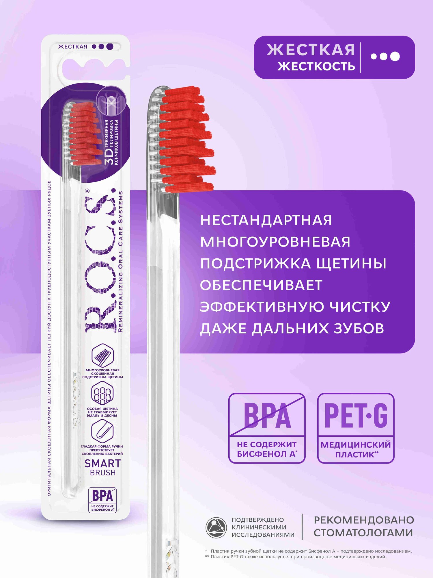 Зубная щетка R.O.C.S. Модельная жесткая
