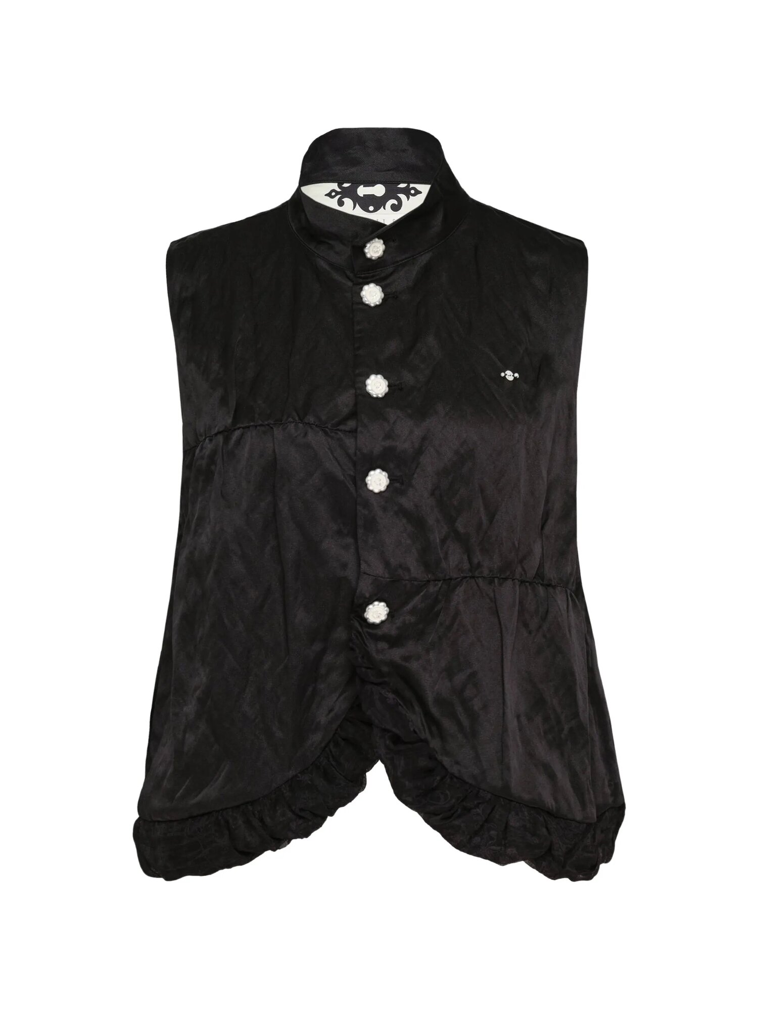 Топ RENLI SU Curved-hem floral-button vest