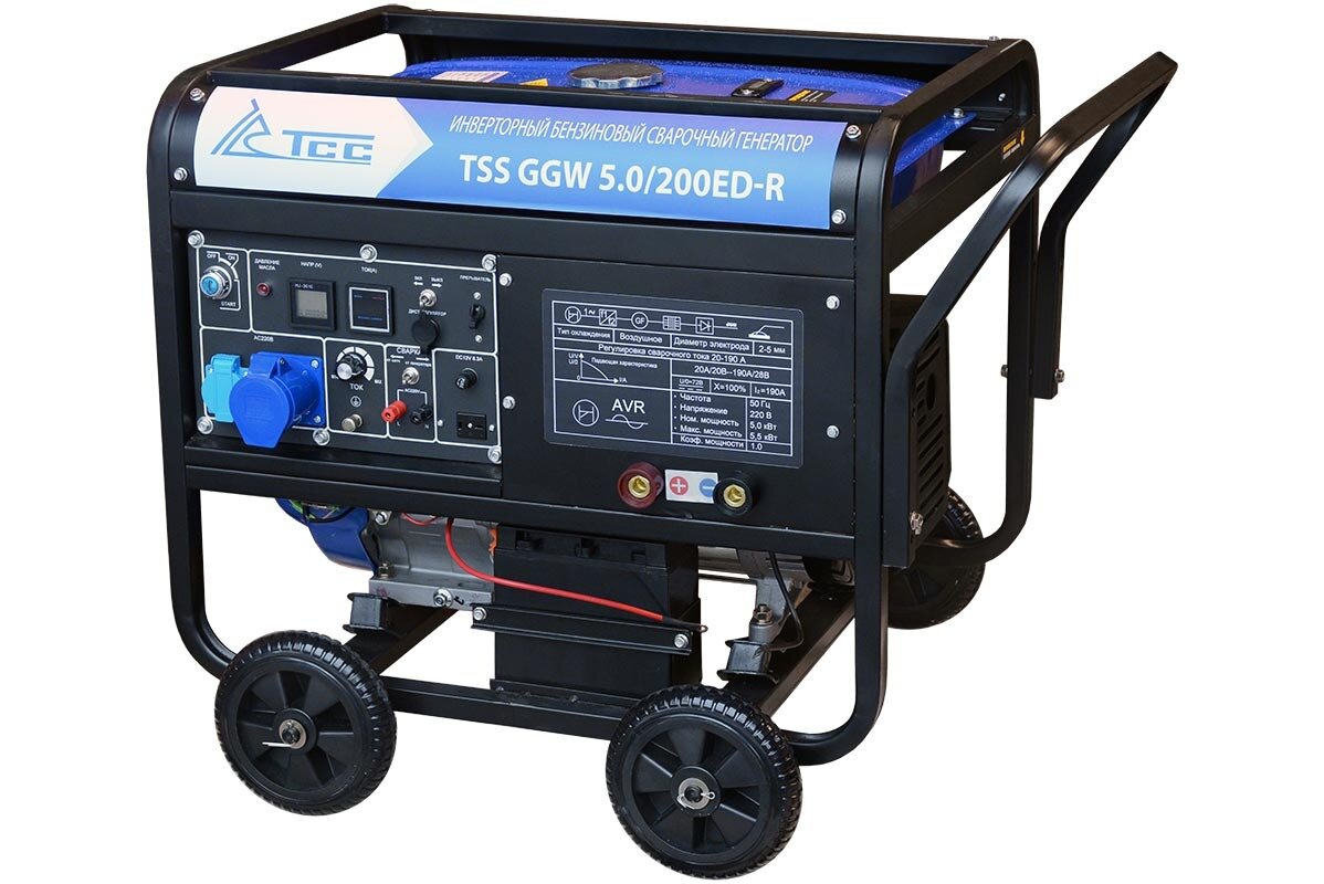 Инверторный бензиновый сварочный генератор TSS GGW 5.0/200ED-R, арт. 022957