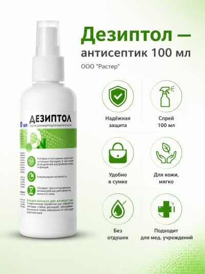 1 шт. Дезиптол кожный антисептик 100 мл спрей