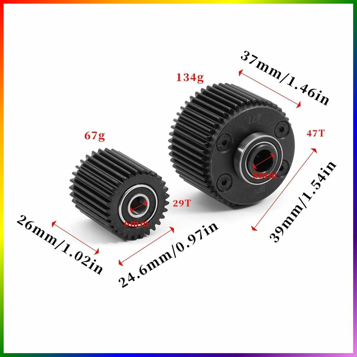 Комплект шестерен редуктора 47T 29T ARA311095 для радиоуправляемой машины ARRMA 1/10 GORGON 4x2 (запчасти для модернизации).