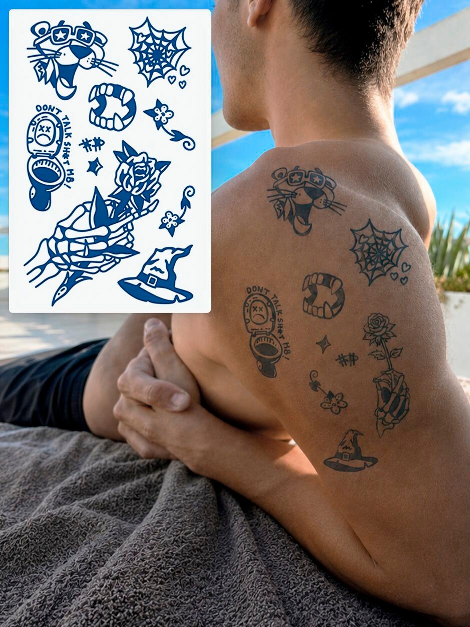 Tattoo'шки Временная тату без пленки 11*18см (темнеет через 24 часа) 11x18 см темнеющая