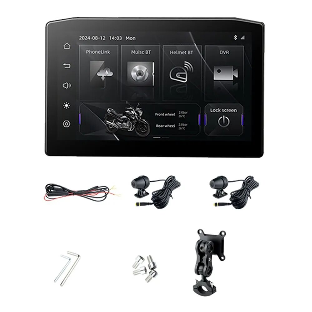 Съемный экран навигации для мотоцикла 6,25 дюйма, беспроводной CarPlay, Android Auto, водонепроницаемый, с DVR