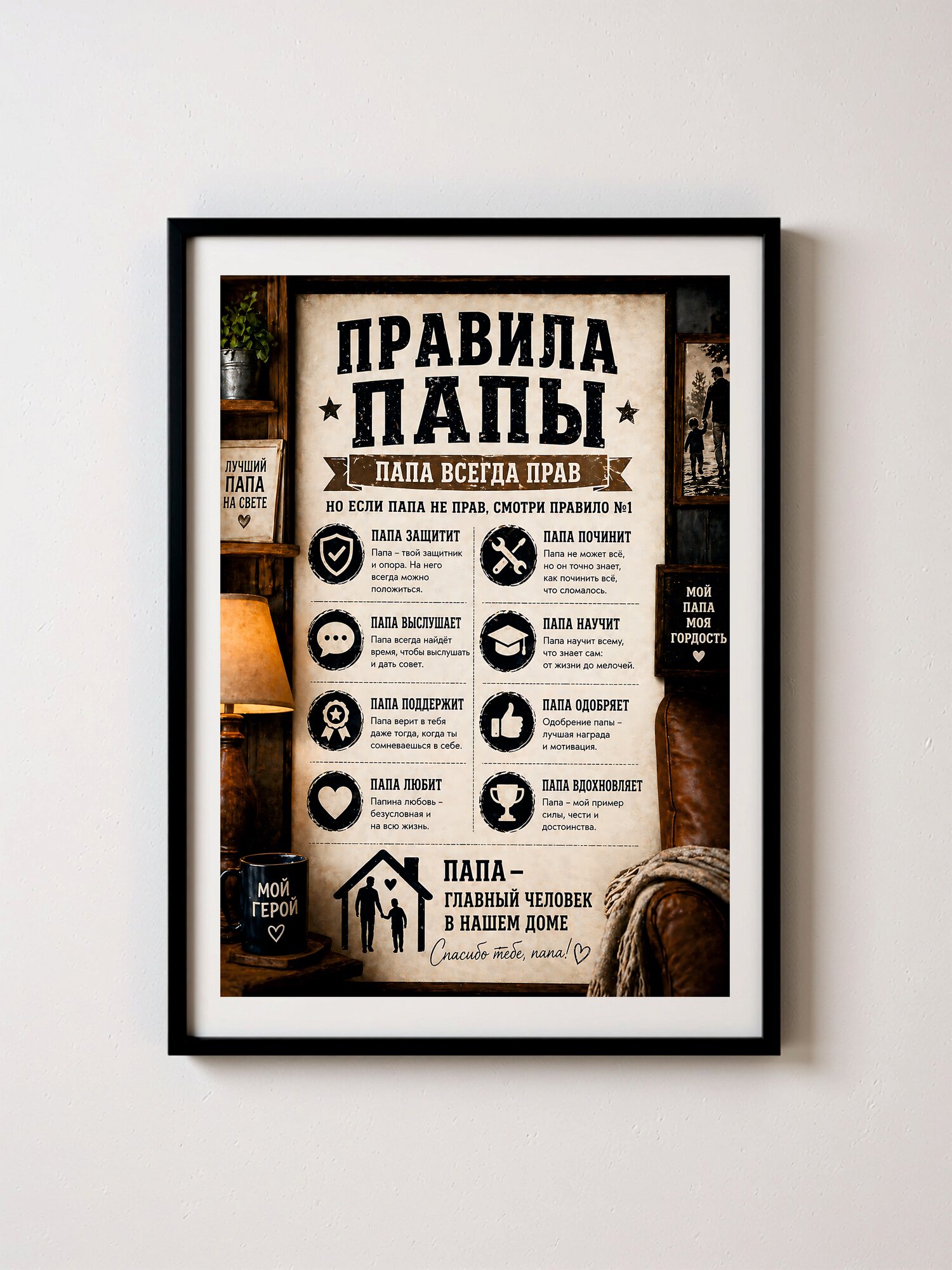 Постер А3. 'Правила папы' — фото 1