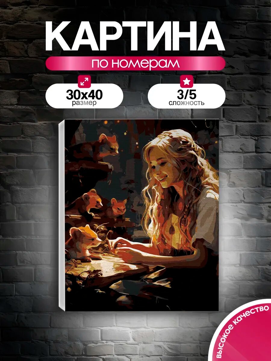 Картина по номерам 30x40 Лесная фея