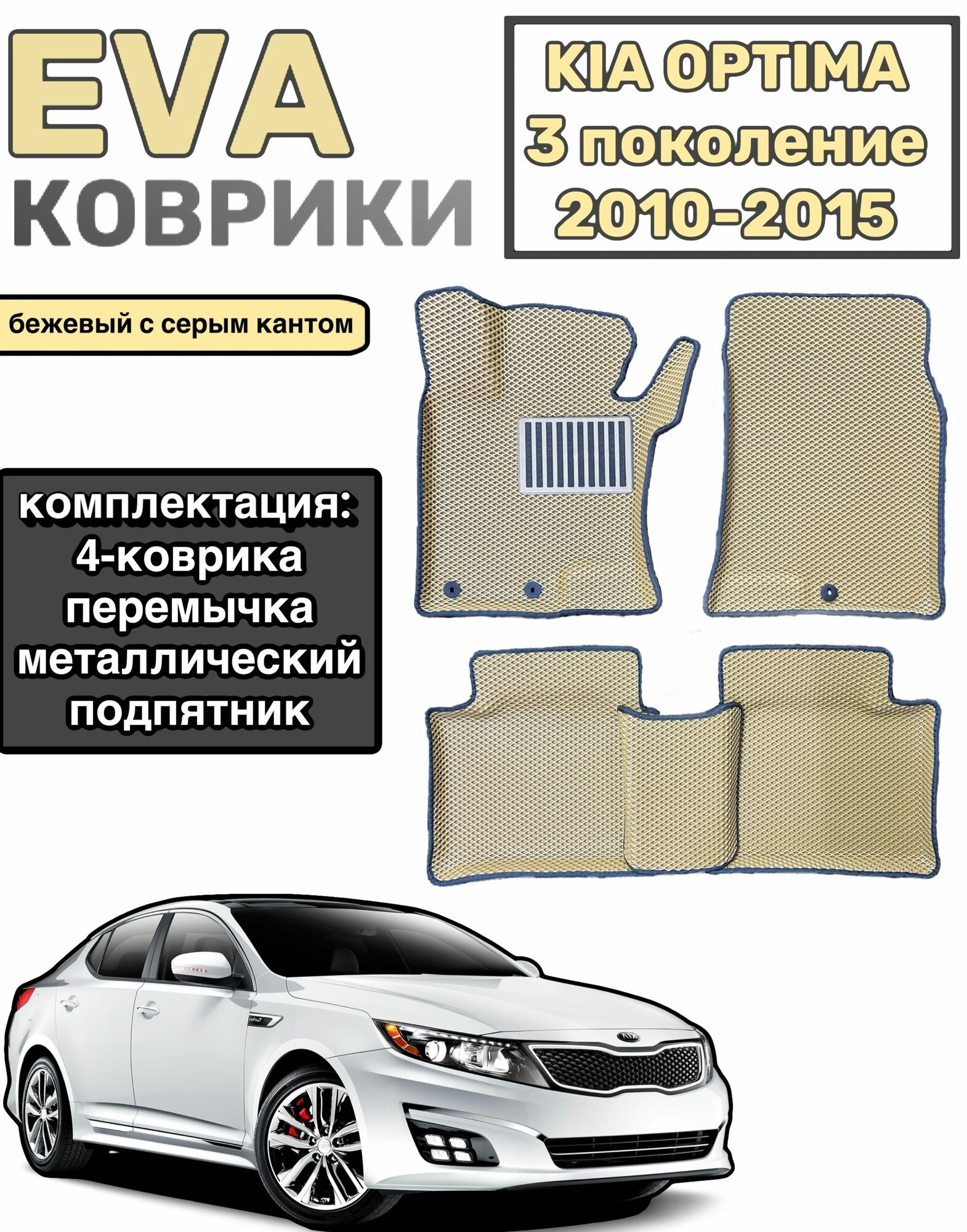 Комплект EVA с бортами для KIA OPTIMA 3 2010-2015/ КИА оптима 3.
