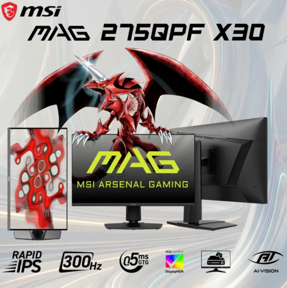 27" Монитор игровой MSI MAG 275QPF X30, 2560x1440 2K, 300Hz, 0.5ms(GTG), черный