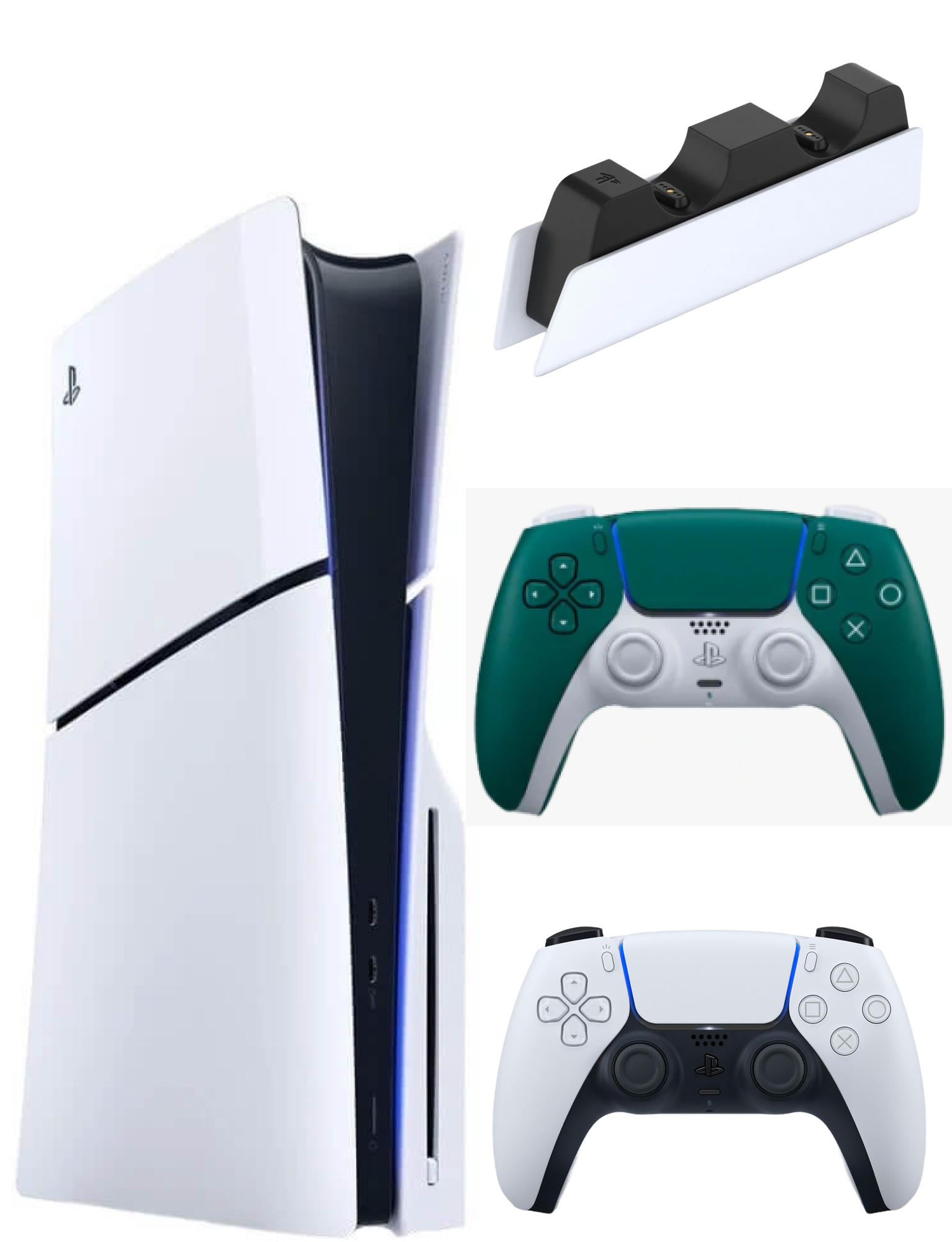 Игровая приставка Sony PS5 Slim Disc Edition 1TB (c дисководом)+2-ой геймпад(Alpine Green) и зарядная станция
