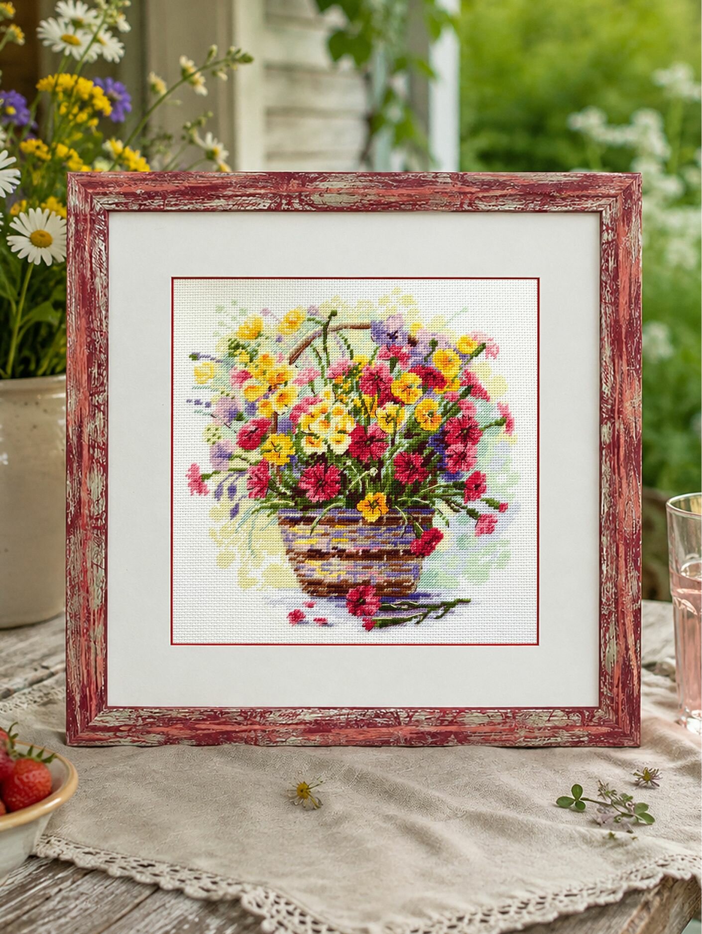 Набор для вышивания крестом Риолис "Цветущее лето", 25x25 см, 2366