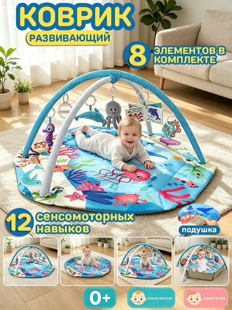Коврик игровой развивающий для новорожденных и складноймалышей
