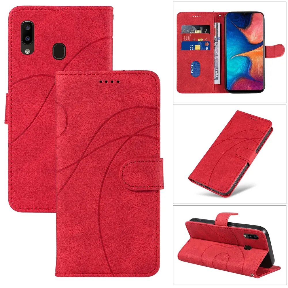 YIKATU Чехол-книжка для Samsung Galaxy A20/A30/M10S(Самсунг Галакси А20/А30/М10С) кожаный чехол с магнитной застежкой и слотом для карт и ремешком на руку