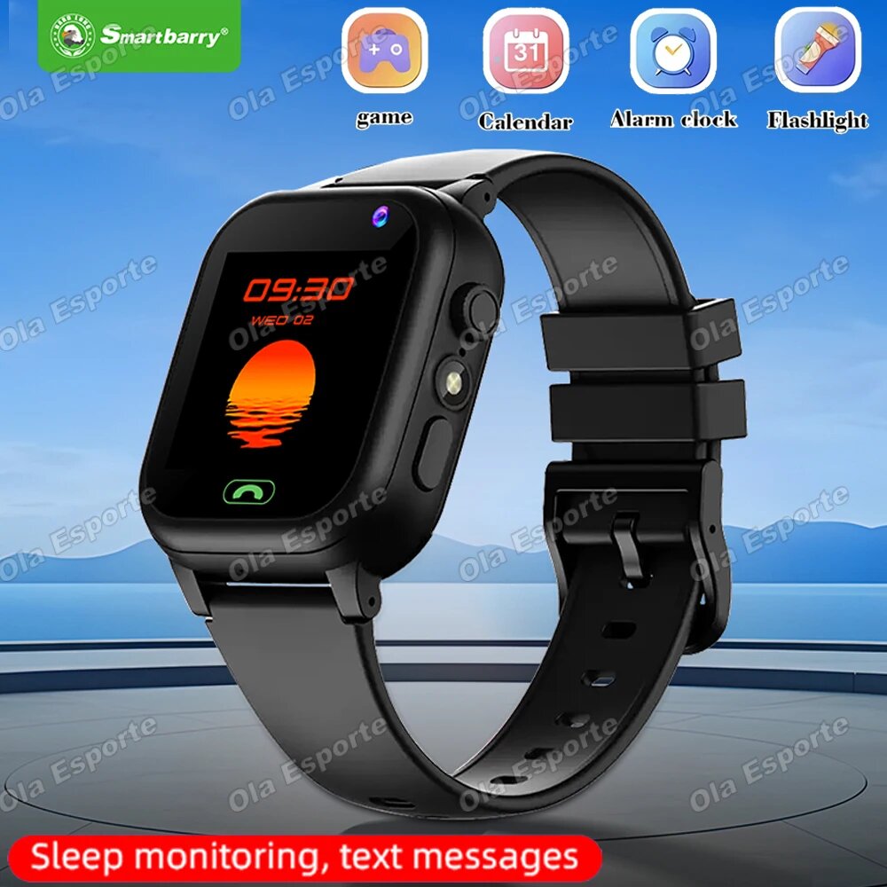 Детские смарт-часы GPS Wi-Fi SOS 4G New 2026 Черный, Black