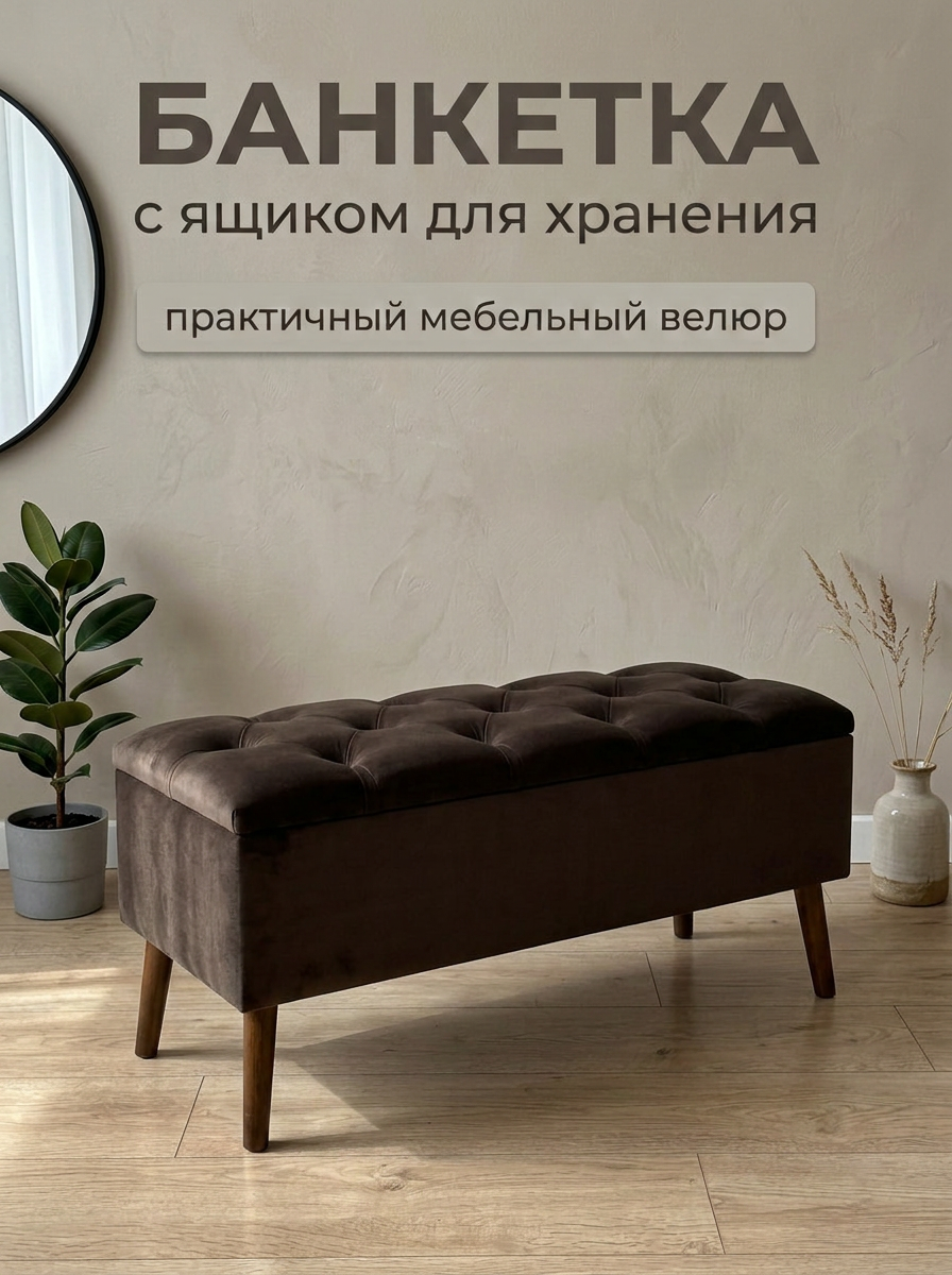 Банкетка с сиденьем и ящиком для хранения в прихожую