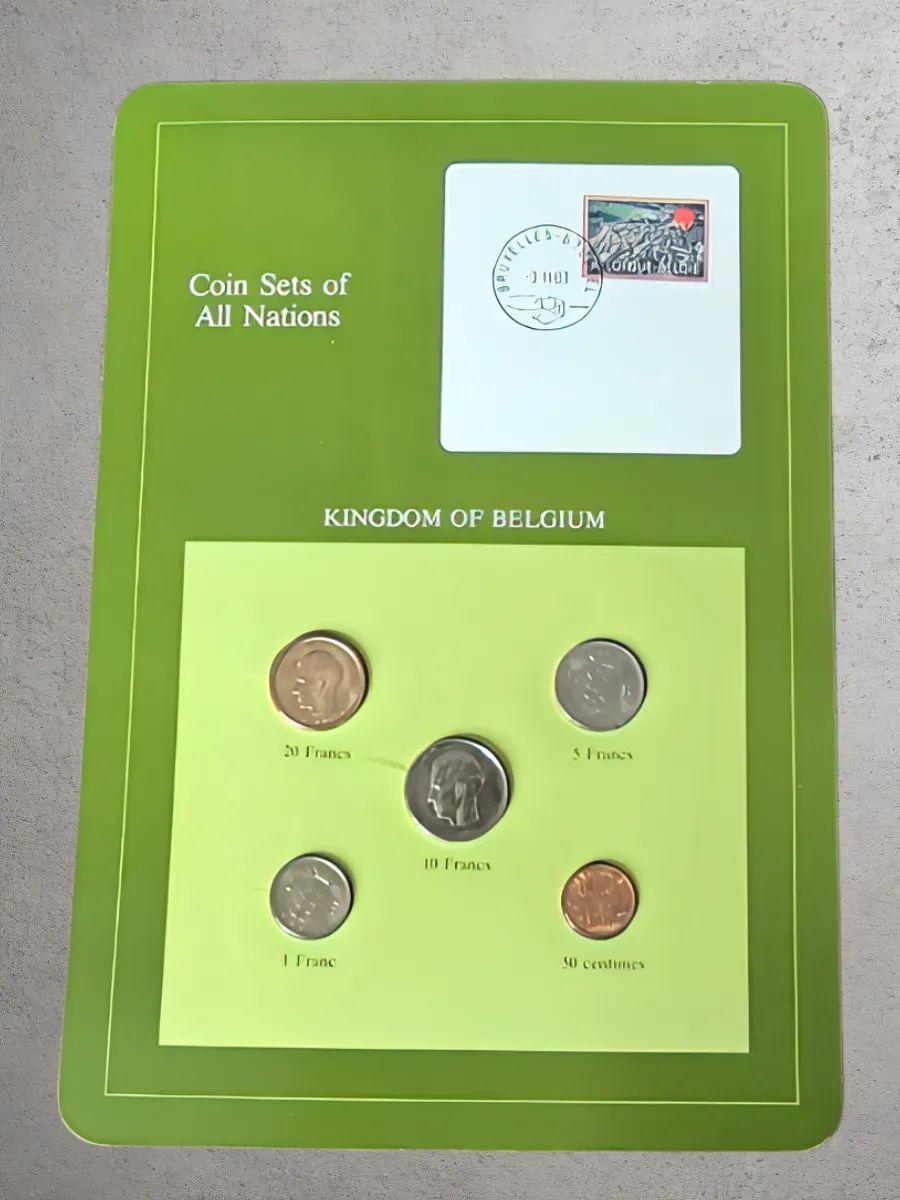 Набор из 5 монет Бельгия, 1977-1982 "Coin Sets of All Nations"