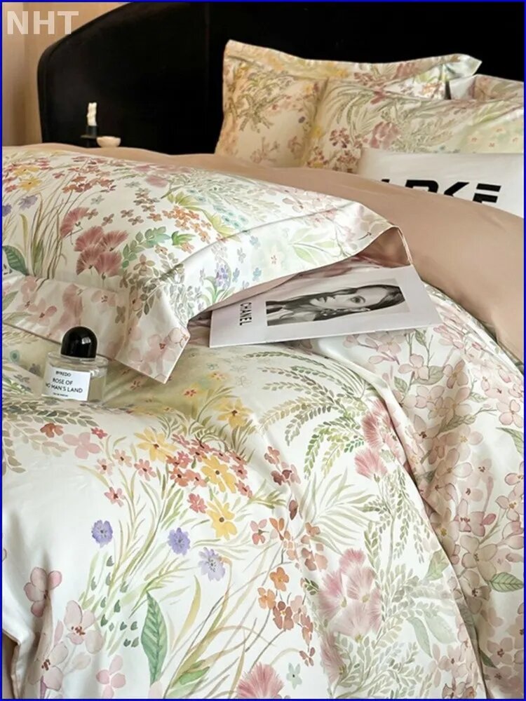 IKEA Комплект постельного белья семейный хлопок 200x230 см, наволочки 50x80, простыня 245x250 см, цветразноцветный