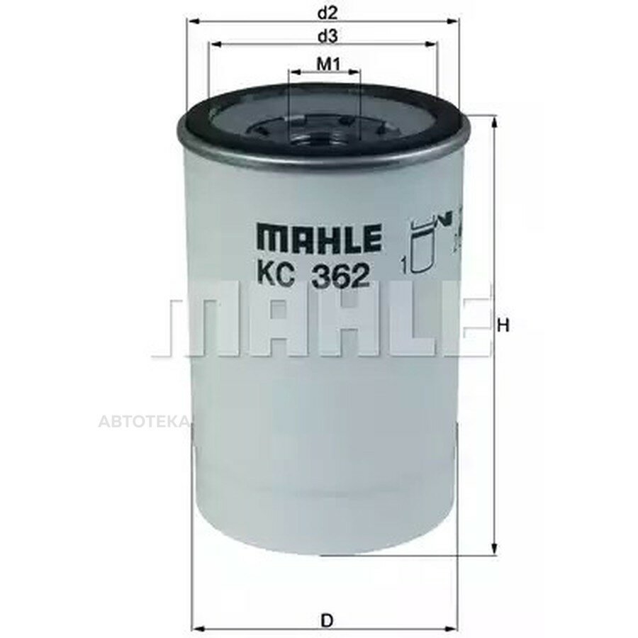 Сменный топливный фильтр MAHLE KC362D