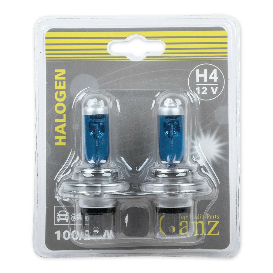 Лампа 12V H4 100/90W +50% P43t 5000K GANZ 2 шт. блистер GIP06054 GANZ GIP06054