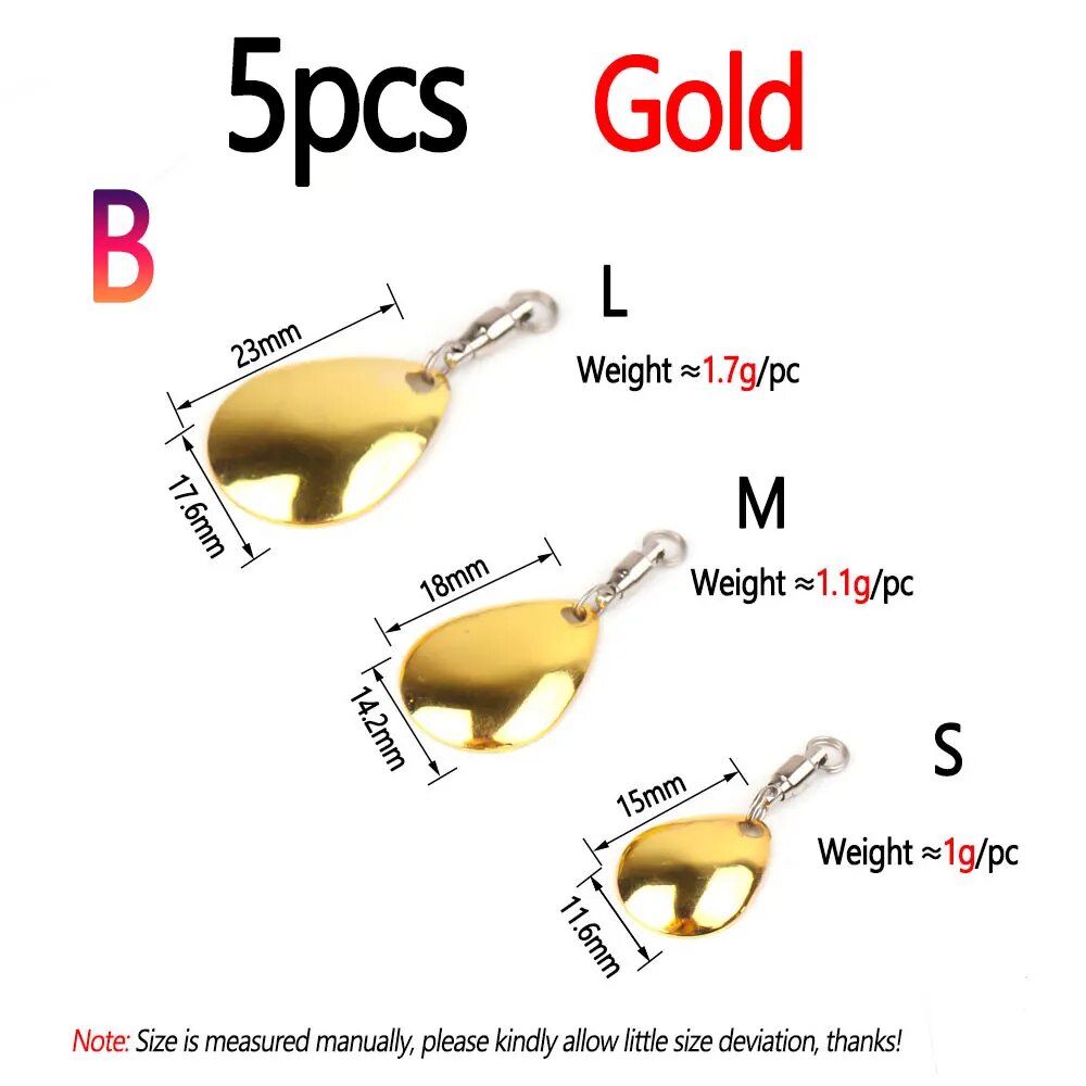 5 шт. ложки для рыбалки Bimoo Gold B