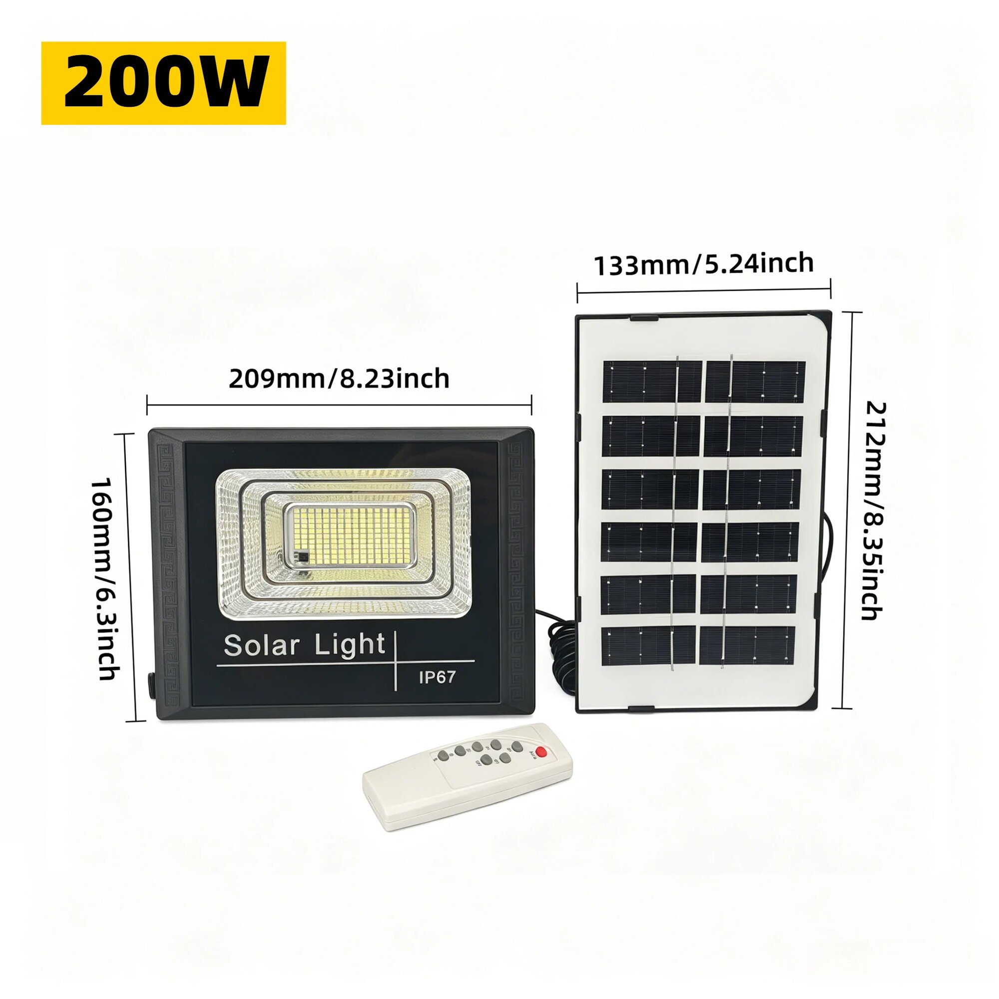 Солнечный светодиодный прожектор IP67 для улицы 200W