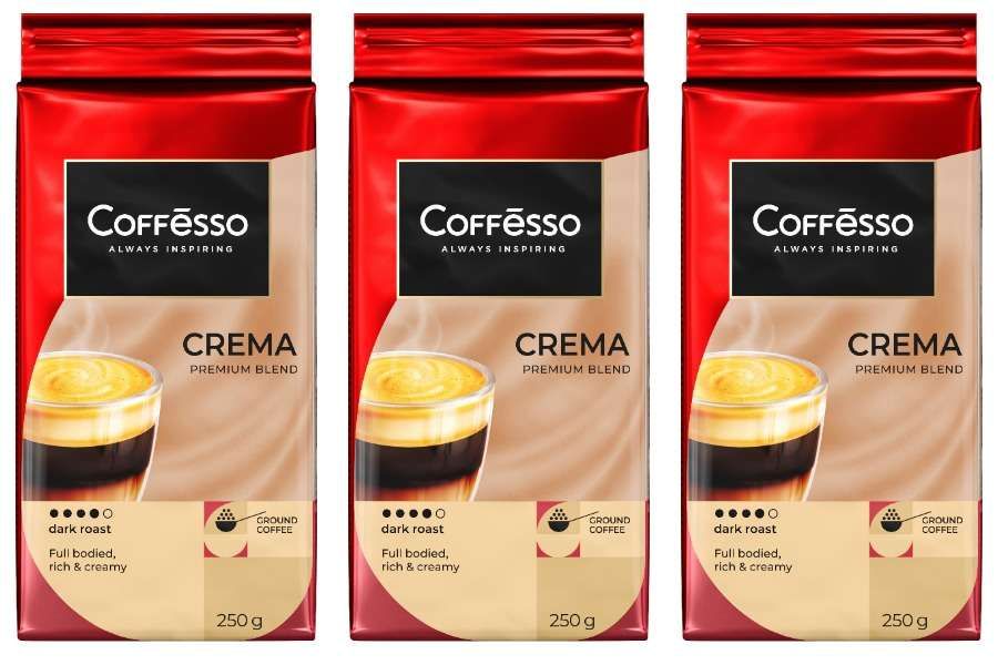 Coffesso Crema молотый кофе, 250 г, 3 шт