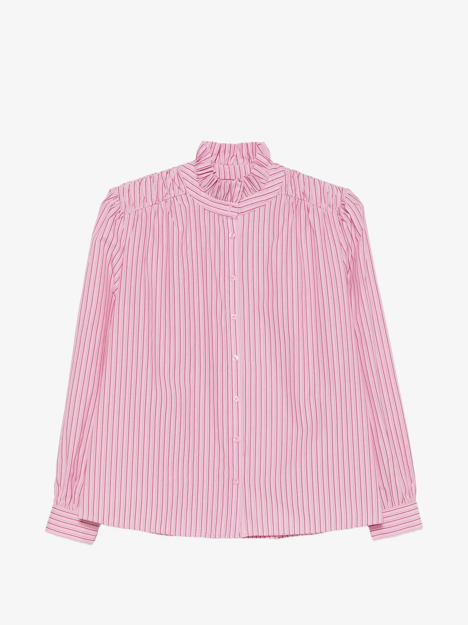 Блуза Maison 123 Striped ruffled-collar blouse