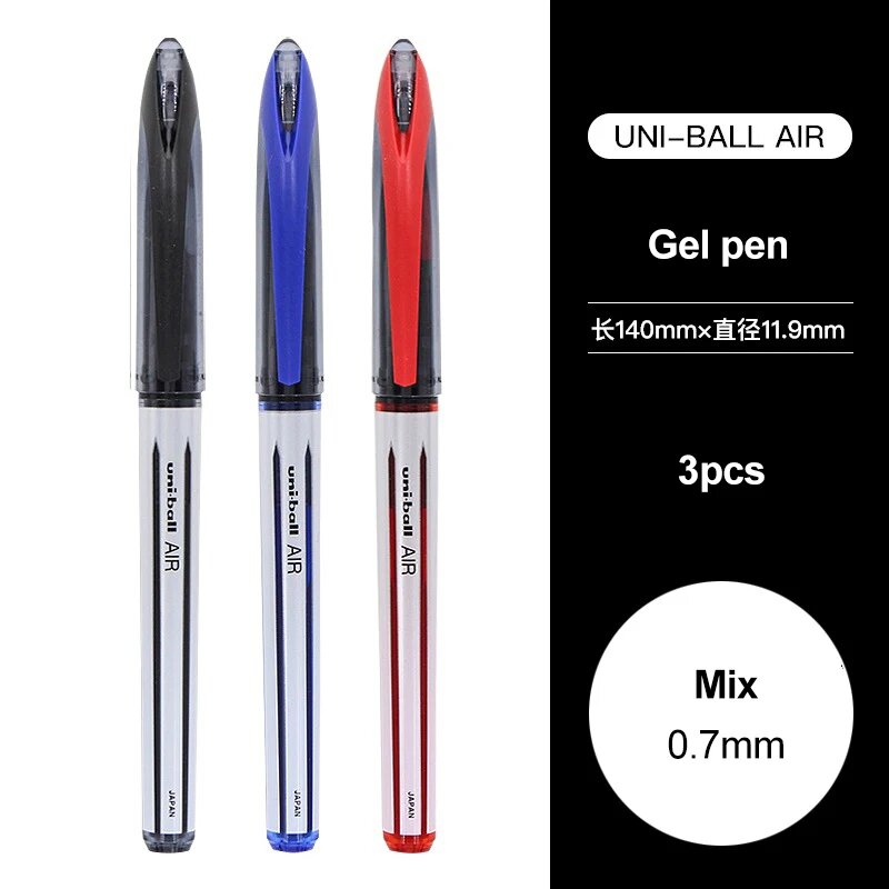 Гелевая ручка Uni Ball Air UBA-188, 0.7 мм, Mix, 3 шт.