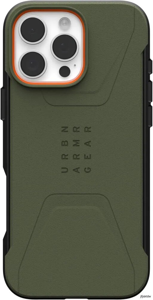 Чехол UAG Civilian для iPhone 15 Pro Max 6.7" черный защита военный стандарт MagSafe антискользящий ударопрочный
