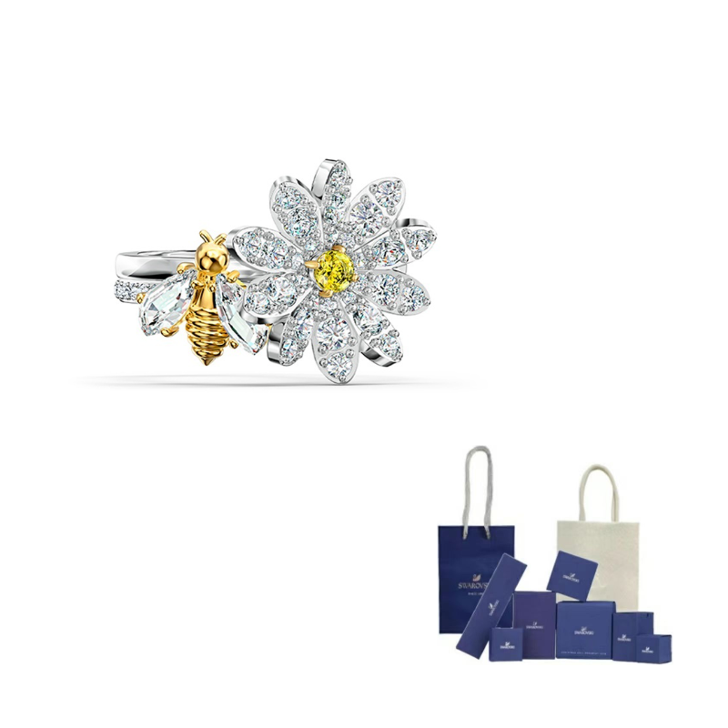 Кольцо обручальное SWAROVSKI, кристаллы Swarovski