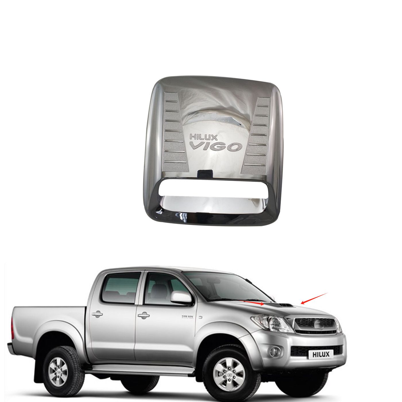 Подходит для Toyota HILUX VIGO 2005-2011 годов выпуска, защитная накладка воздухозаборника на крышке двигателя, внешние защитные элементы.