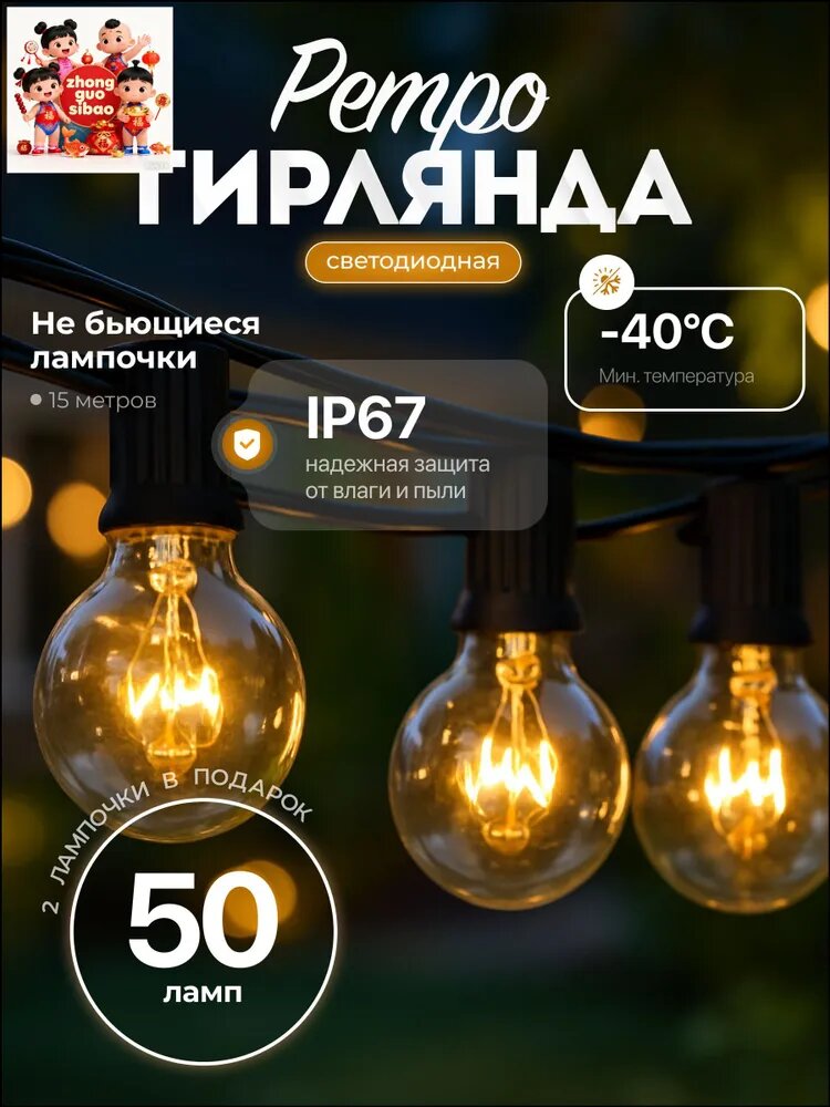 Гирлянда растяжка, 1500 см, 1 шт
