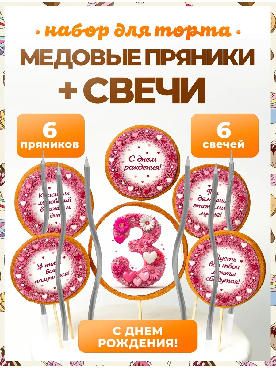 Украшения для торта. Цифра 3