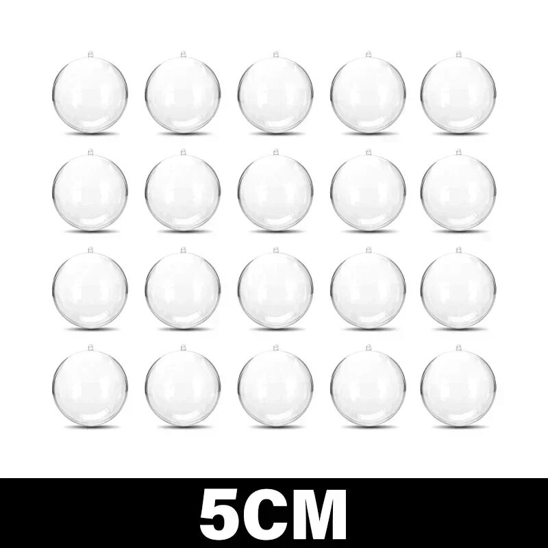 Прозрачные пластиковые шары для украшения 20PCS, 5CM