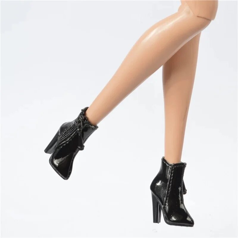 Кожаные ботильоны для кукол 1/6 Royalty FR2 Babi Xianxian Черный, 1 pair shoes